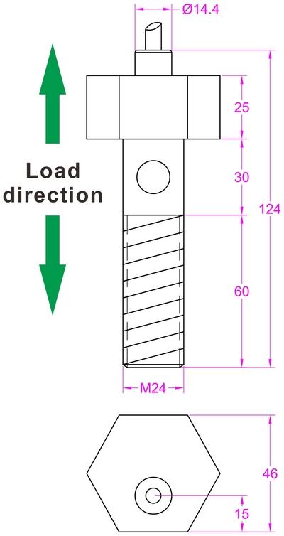 Bolt sensor bolt load cell for bolt fastening force measurement
