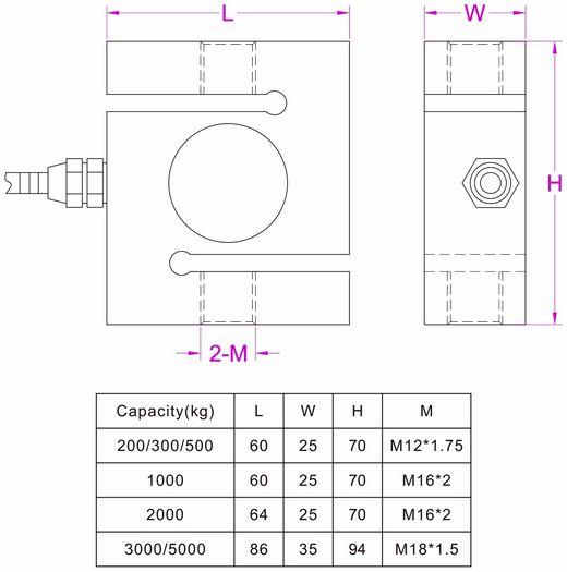 S type load cell 5KN 10KN 20KN 30KN 50KN
