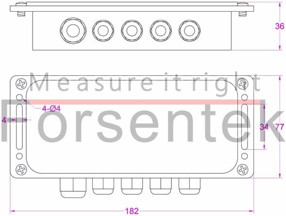 4-input Load cell junction box for multiple load cells