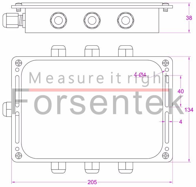 6-channel load cell Summing box Multi-input junction box for load cell