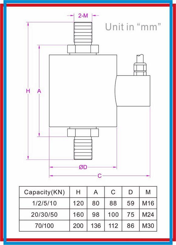 Tension compression load cell 100KN 70KN 50KN 30KN 20KN 10KN force sensor