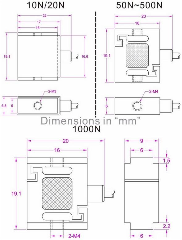 Miniature force sensor 10N 20N 50N 100N 200N 300N 500N 1000N force ...