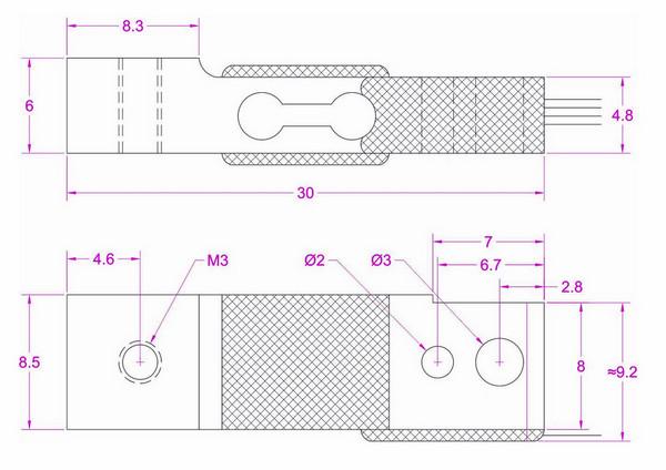 Miniature load cell 2kg small load sensor 20N small weight sensor 5 lb