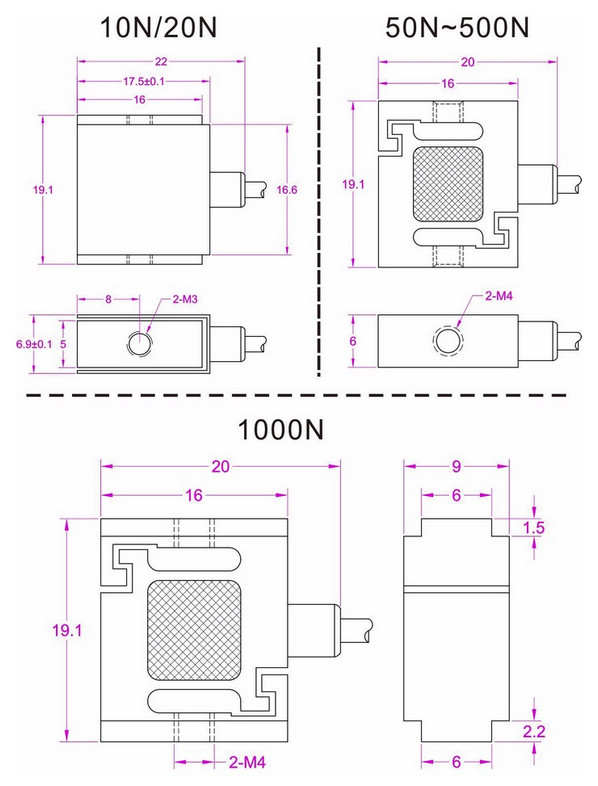 Miniature s type load cell 20kg miniature tension load cell 200N