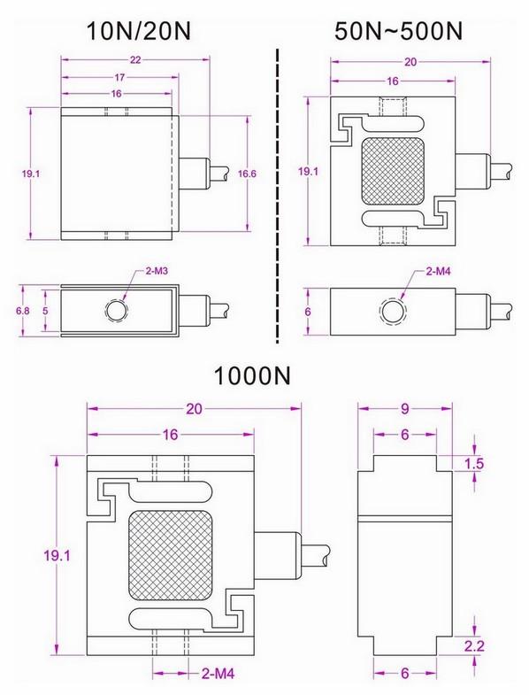 Miniature tension and compression load cell 100 lb micro load cell 50kg