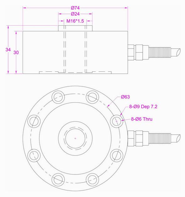 10kN 5kN 3kN 2kN 1kN 500N compression load cell with readout for force ...