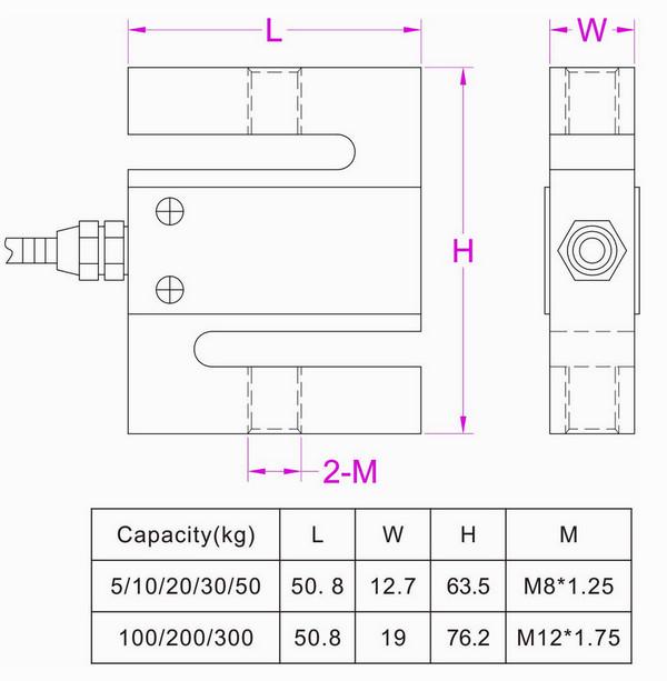 M8/M12 Threaded Tension And Compression Load Cell 200kg 100kg 50kg 30kg ...