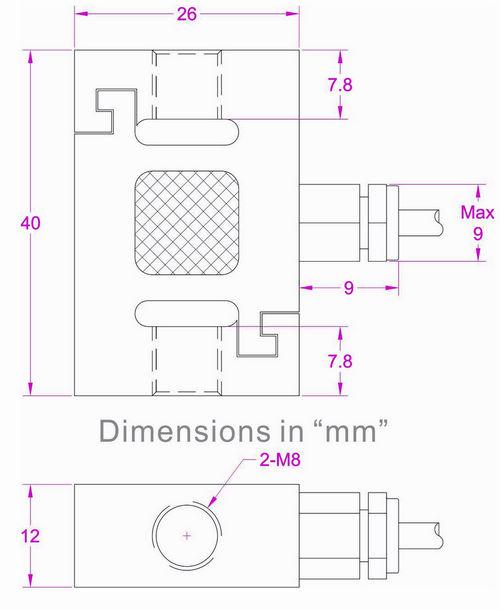 M8 Threaded Tension Load Cell 2000N 1000N 500N Miniature Force Transducer