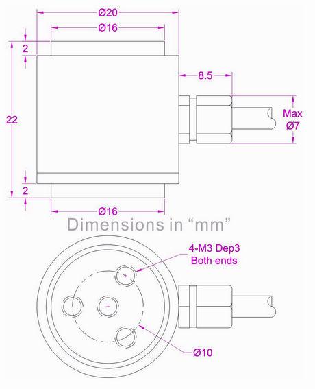 Flange Type Load Cell 10 lb 20 lbf 50lb 100 lbf 200lb 450 lb Flange ...