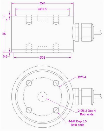 Cylindrical Compression Load Cell 20kg Column Compression Type Load ...
