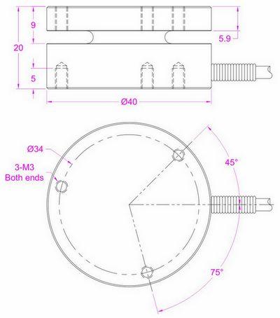 Flange Mount Load Cell 10kg 20kg 50kg 100kg 200kg 500kg 1000kg ...