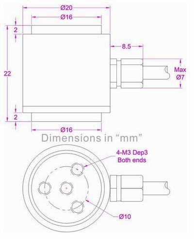 Flange Mounted Load Cell 20N 50N 100N 200N 500N 1kN 2kN Load Cell ...