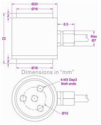 Thrust Load Cell 100kg Thrust Sensor 50kg Cylinder Thrust Measurement 20kg