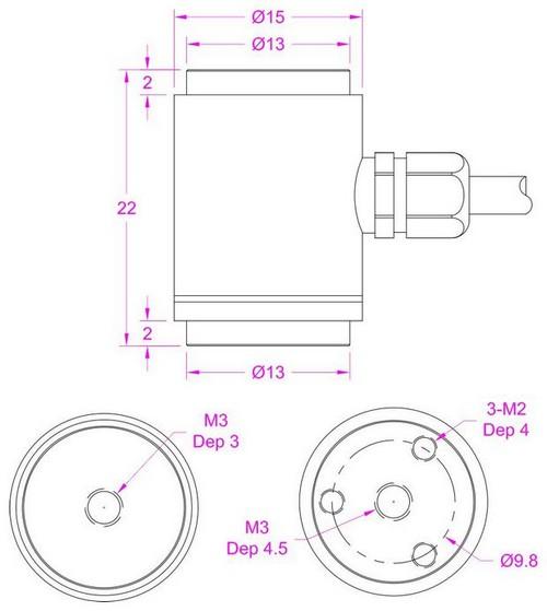 Flange Mounted Load Cell 500N 300N 200N 100N 50N Tension Compression Sensor