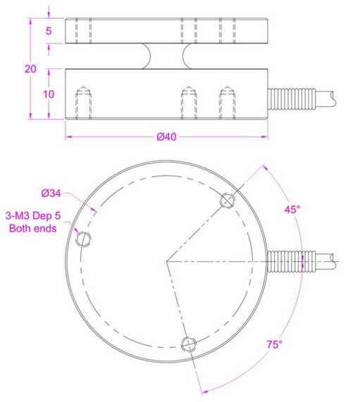 Flange Mounting Load Cell 100N 200N 500N 1kN 2kN 5kN Compression Sensor