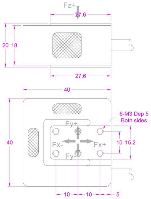 Miniature Multi-axis Load Cell 1kN 500N 3-axis Force Sensor 200N 100N