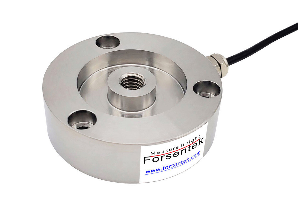 Low profile compression force transducer 500N 1kN 2kN 3kN stainless ...