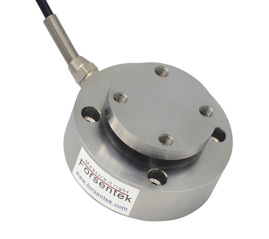 Flange to flange compression load cell 0-60kN Press force measurement